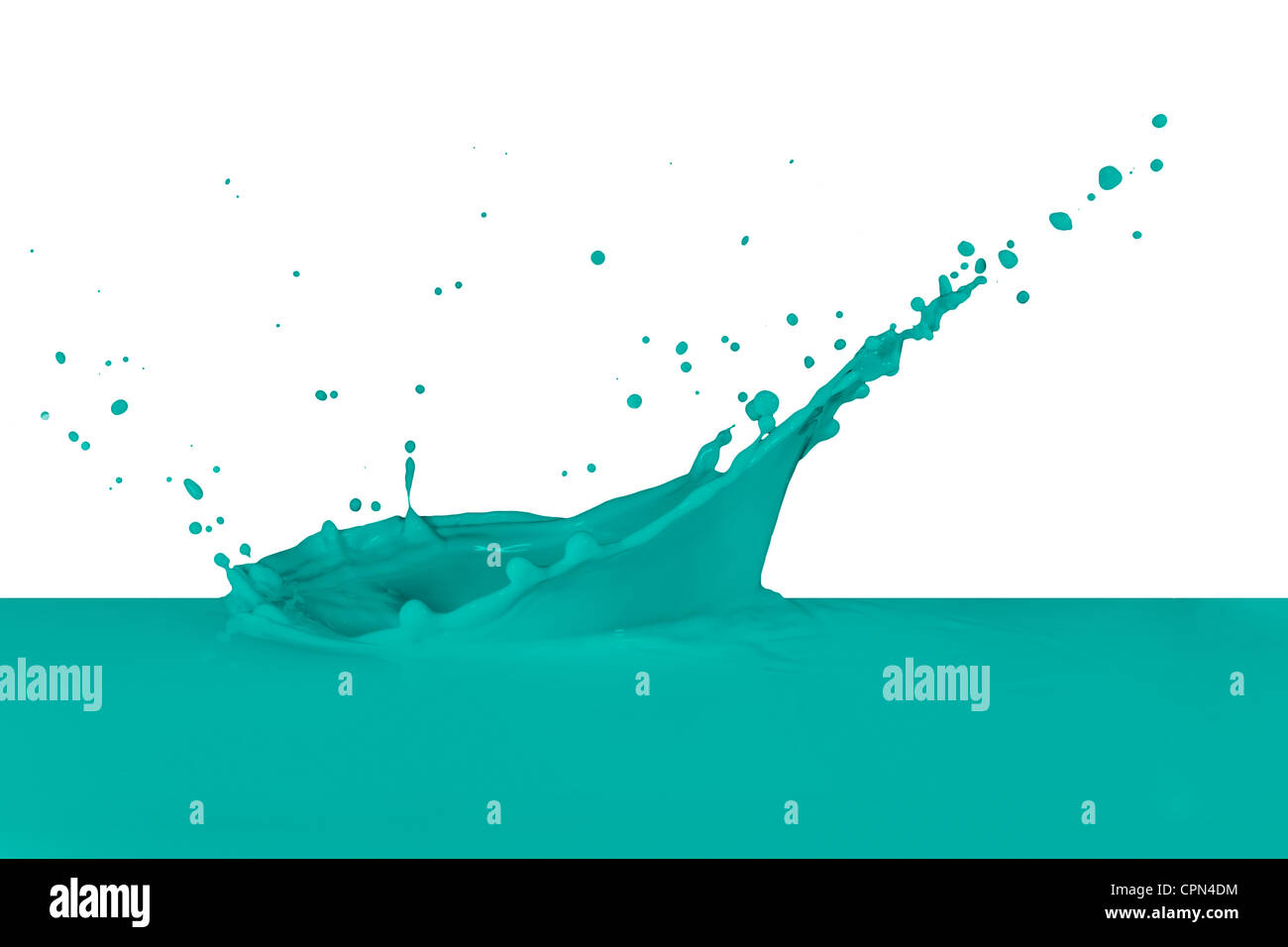 green paint splashing isolated on white Stock Photo - Alamy
