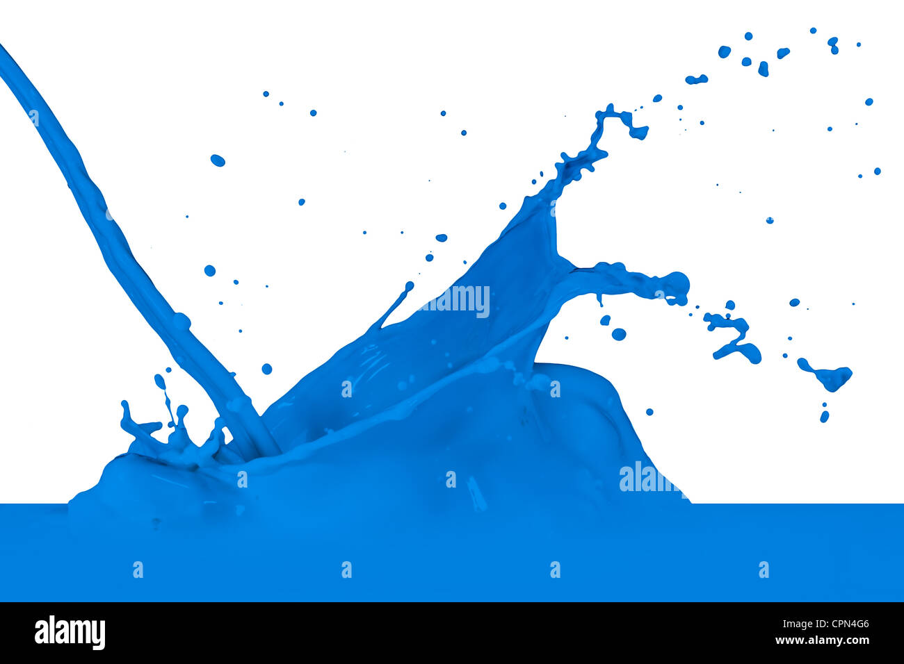 blue paint splashing isolated on white Stock Photo - Alamy