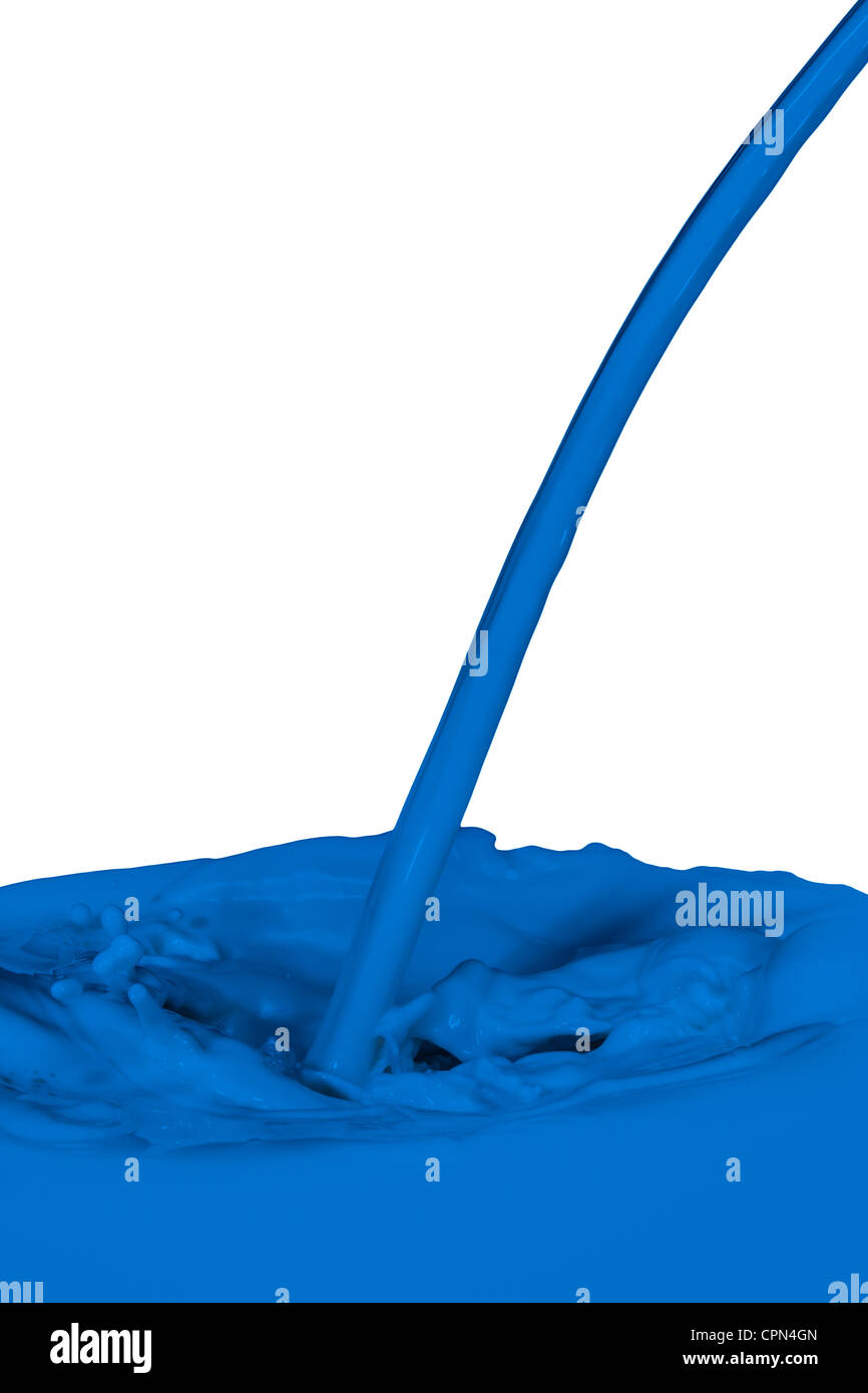 blue paint splashing isolated on white Stock Photo - Alamy