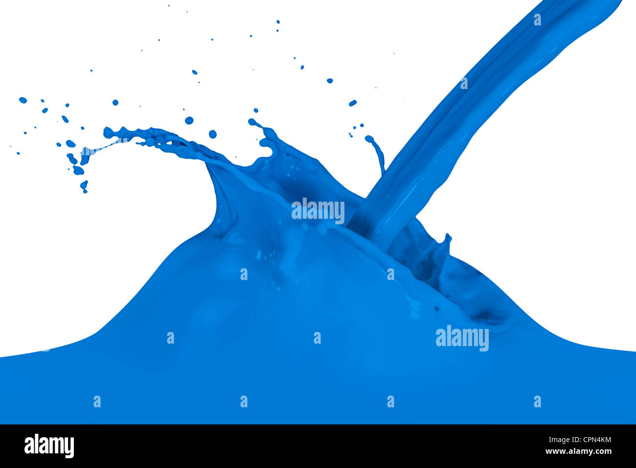 blue paint splashing isolated on white Stock Photo - Alamy