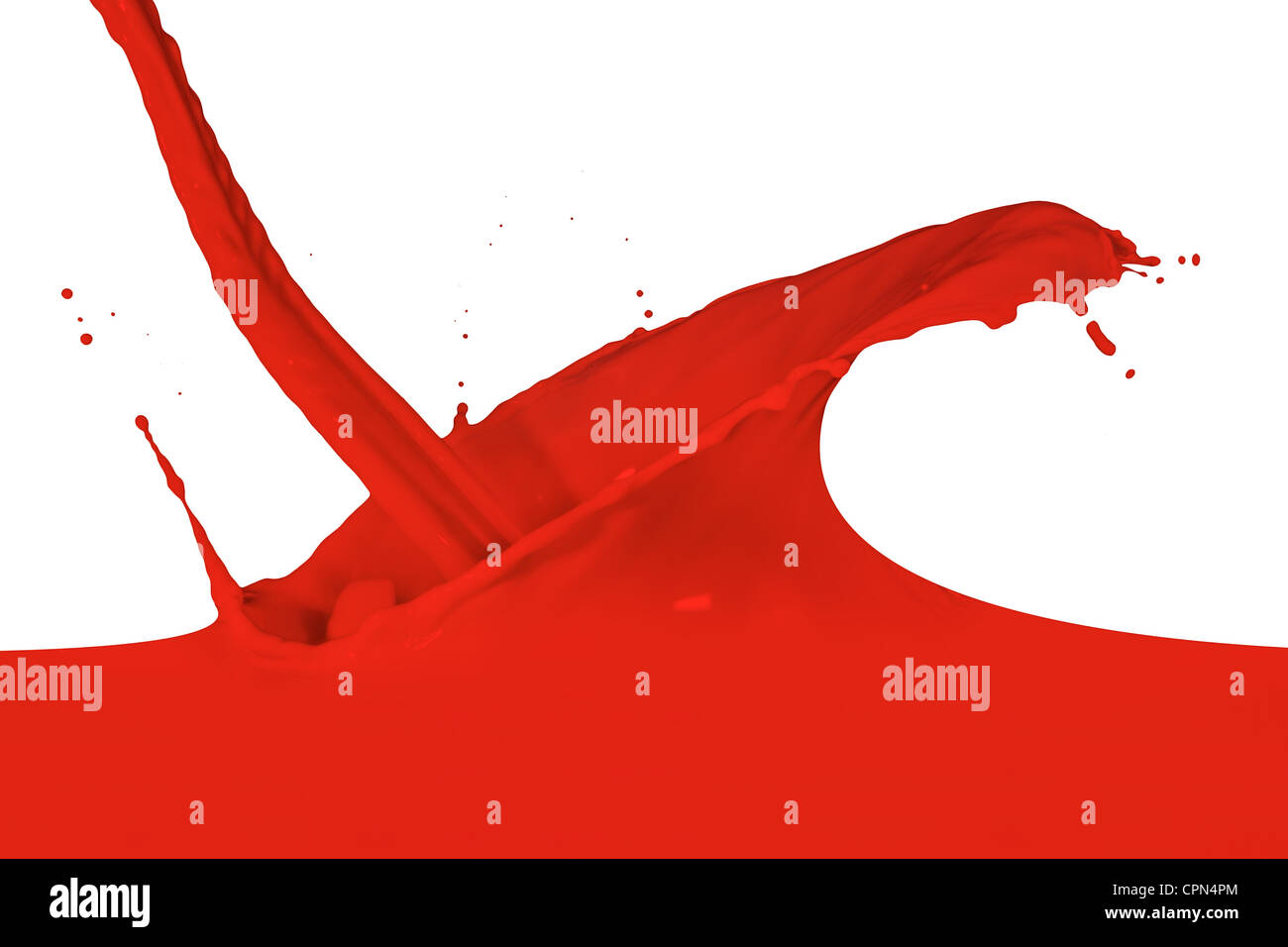 red paint splashing isolated on white Stock Photo - Alamy