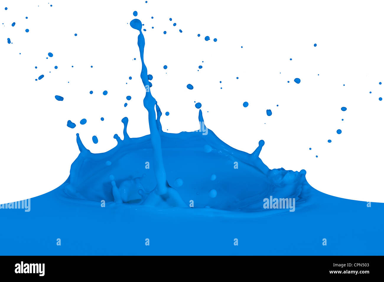 blue paint splashing isolated on white Stock Photo - Alamy