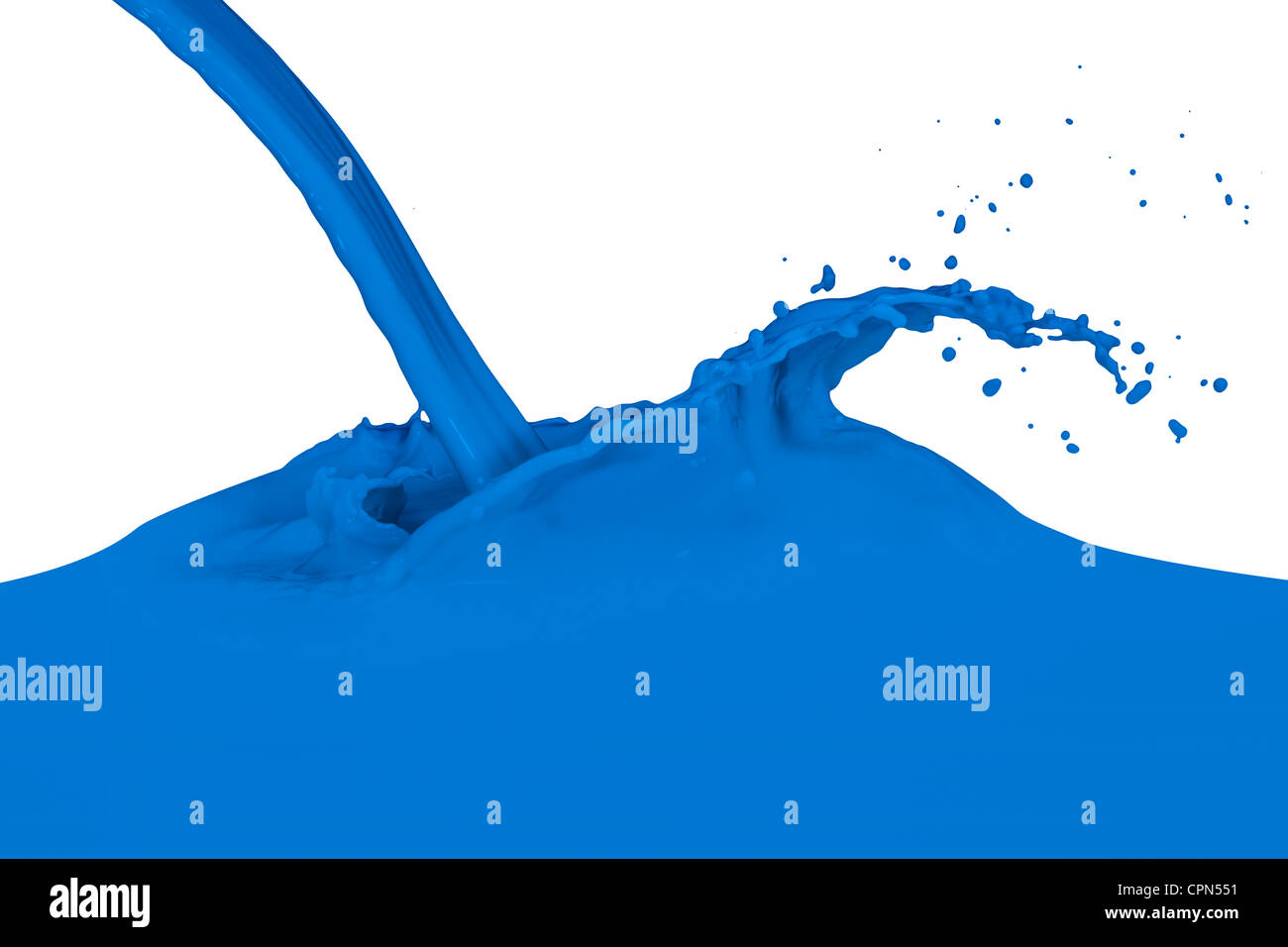 blue paint splashing isolated on white Stock Photo - Alamy