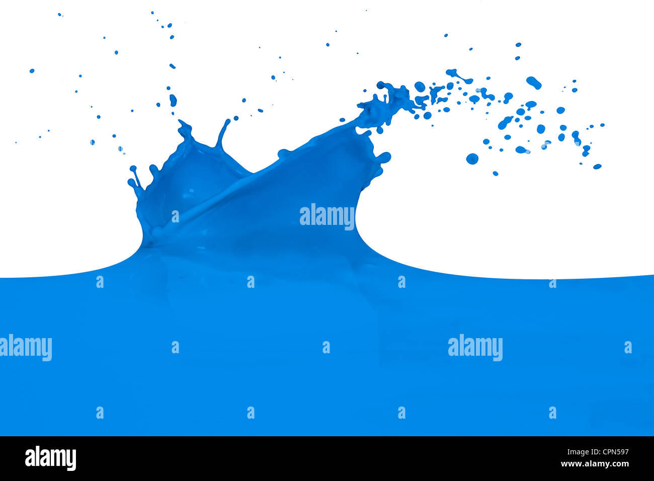blue paint splashing isolated on white Stock Photo - Alamy