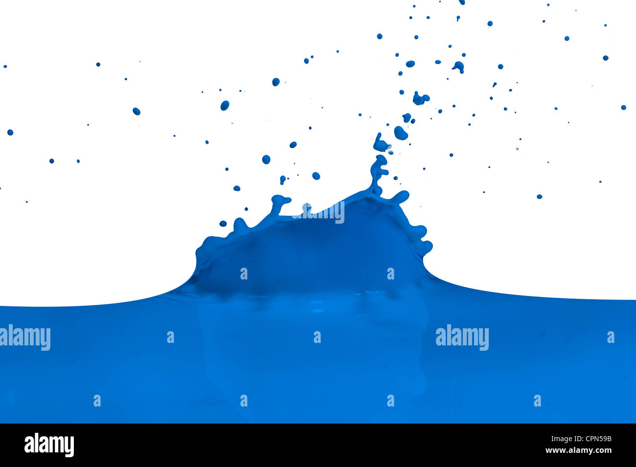 blue paint splashing isolated on white Stock Photo - Alamy