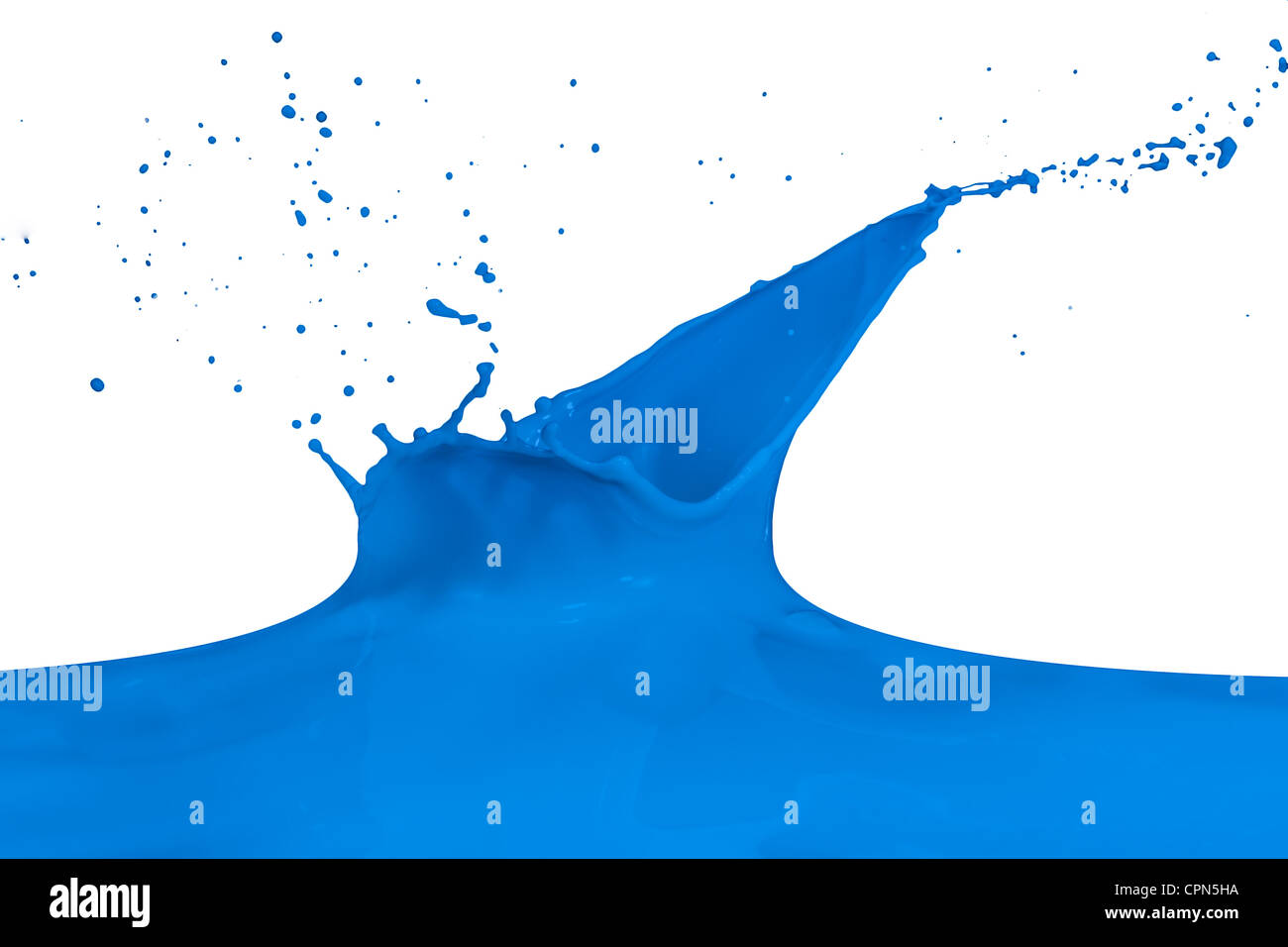 blue paint splashing isolated on white Stock Photo - Alamy
