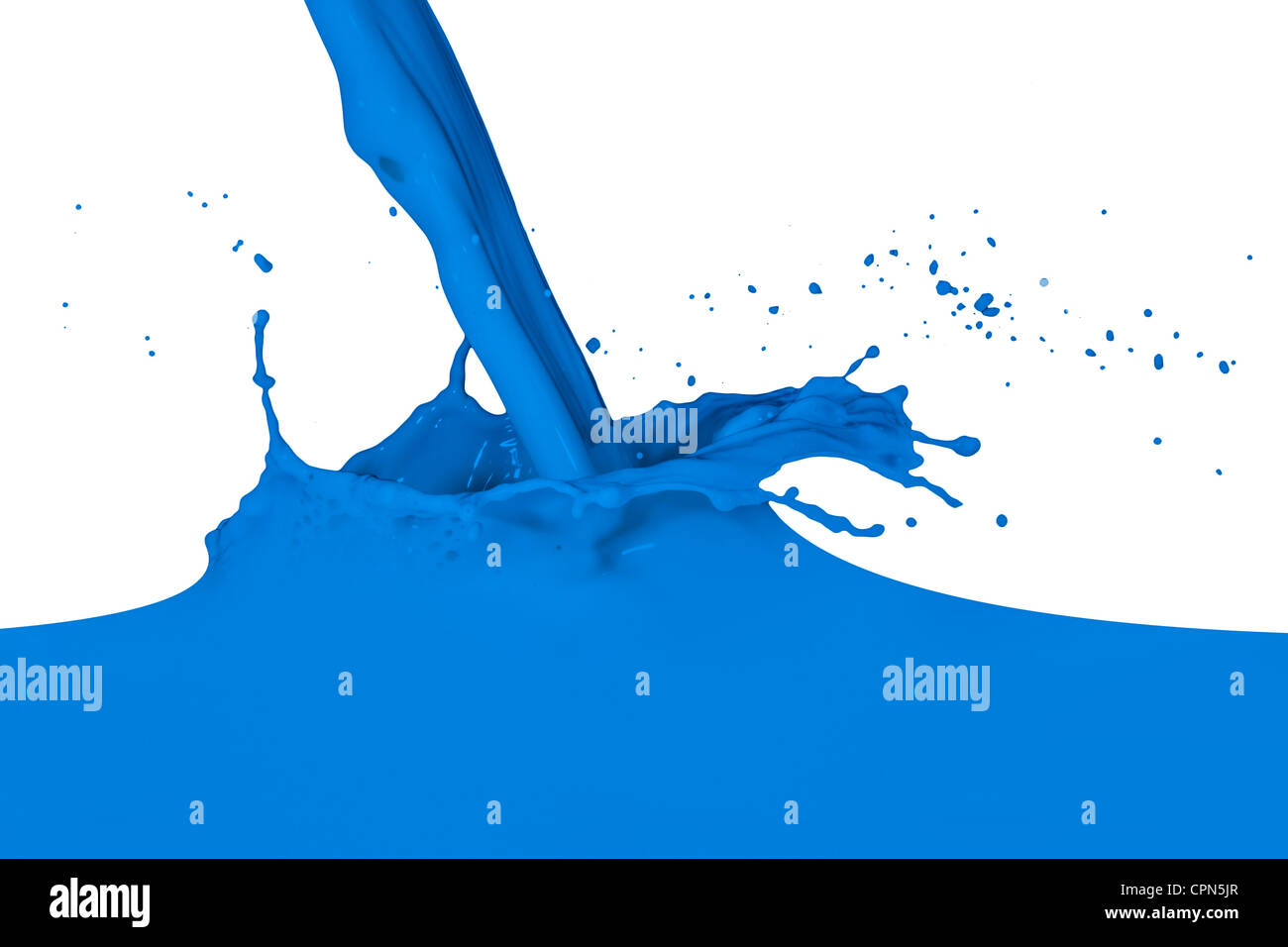 blue paint splashing isolated on white Stock Photo - Alamy