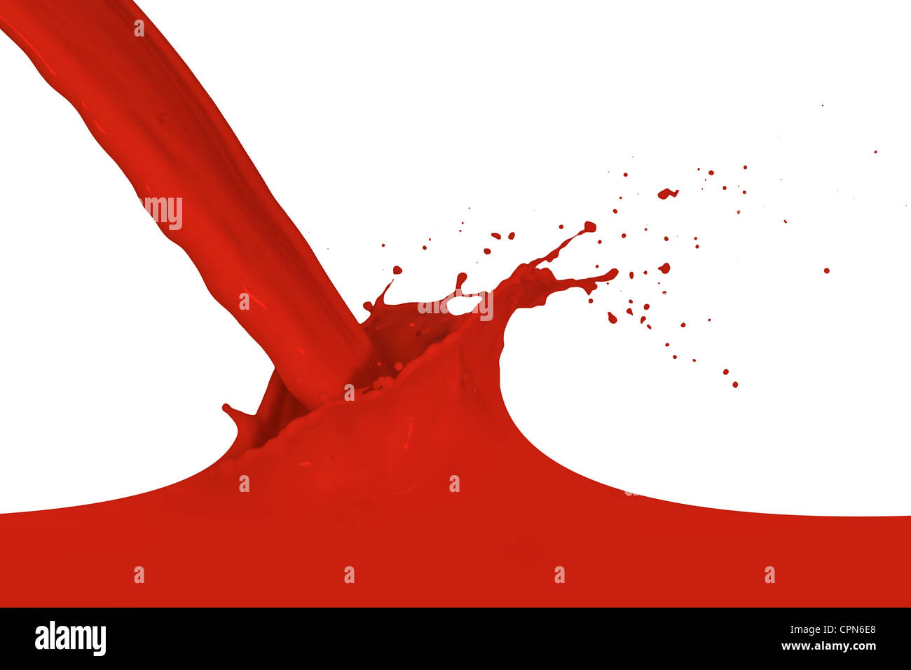 red paint splashing isolated on white Stock Photo - Alamy