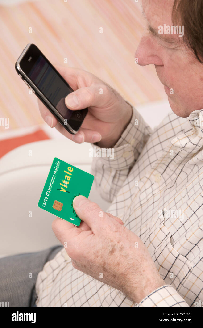 Elderly man with health insurance card hi-res stock photography and ...