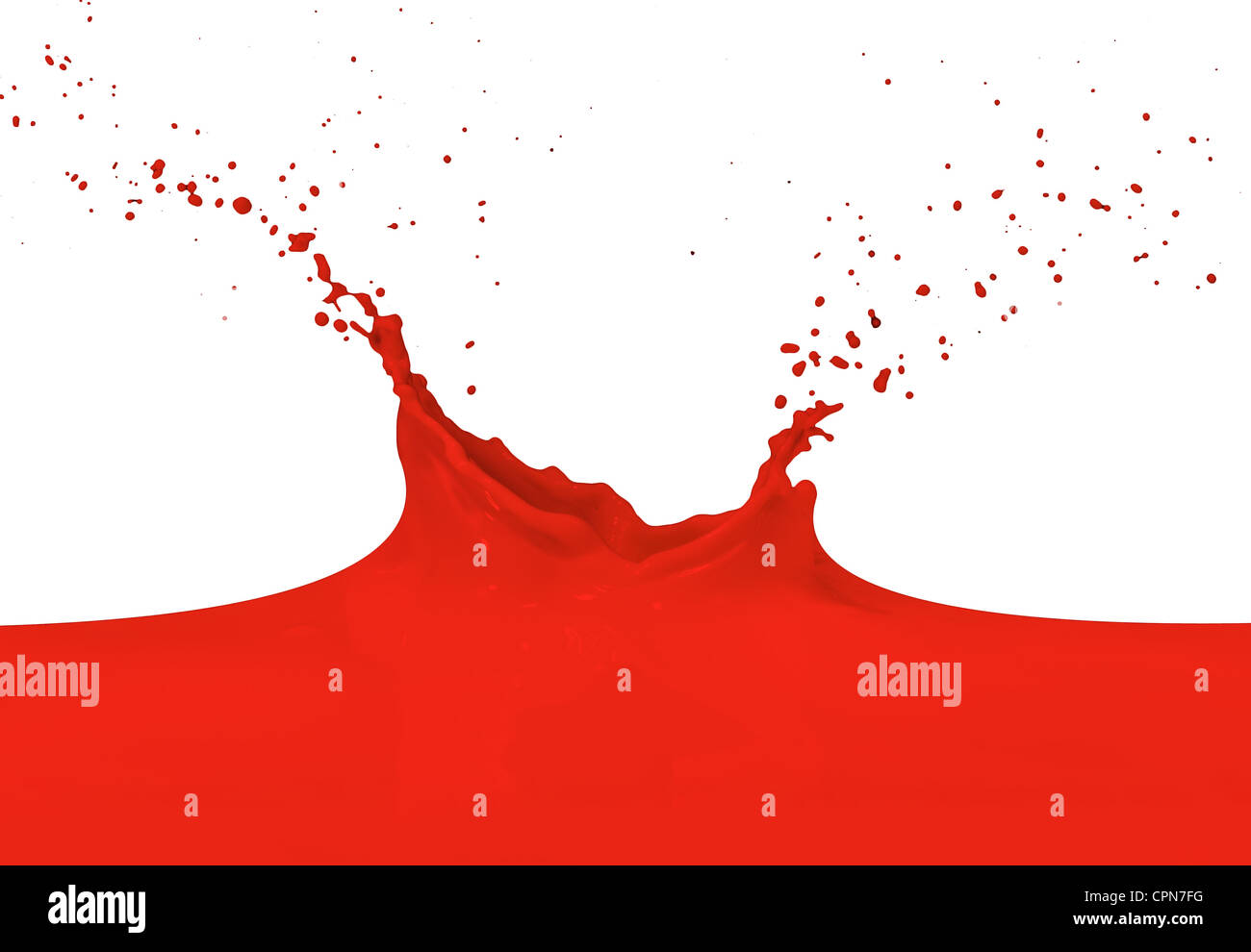 red paint splashing isolated on white Stock Photo - Alamy