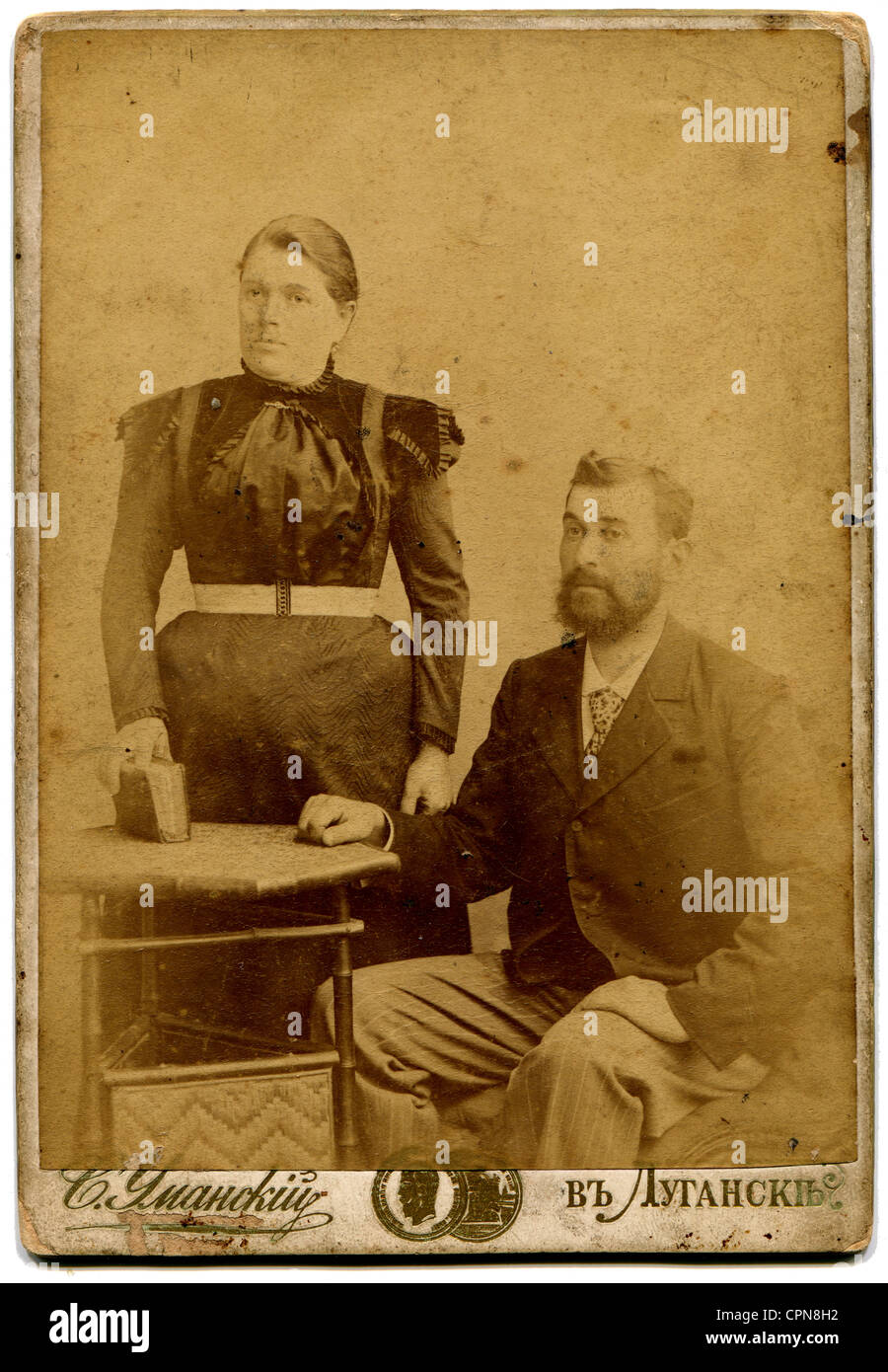 An antique photo shows couple Stock Photo - Alamy