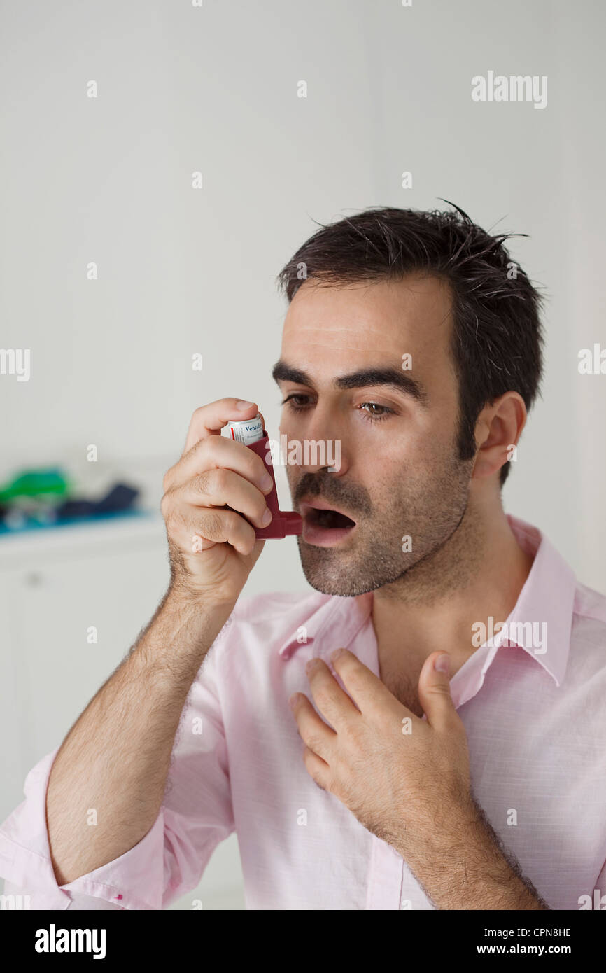 ASTHMA TREATMENT, MAN Stock Photo - Alamy