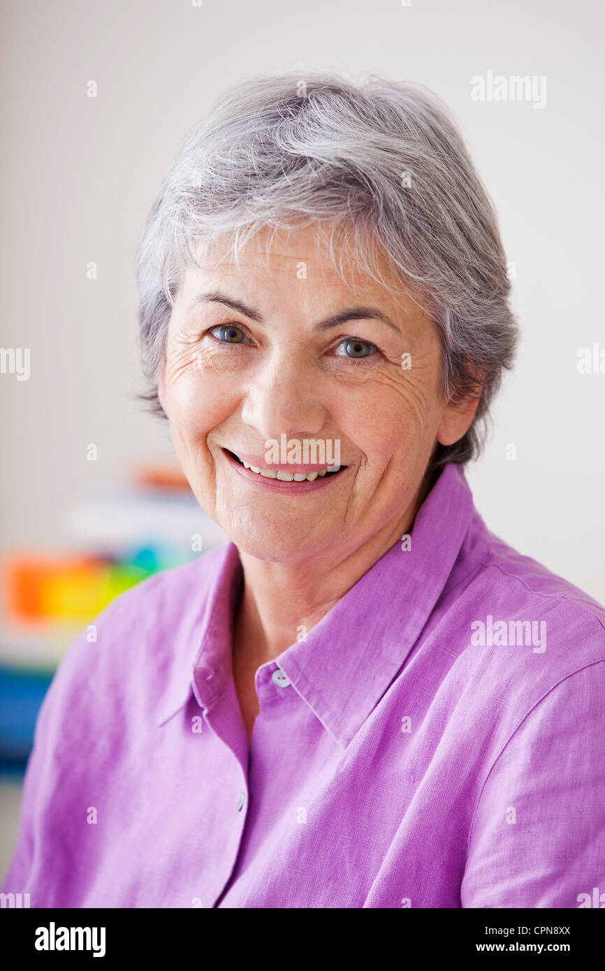 PORTRAIT OF -65 YR-OLD WOMAN Stock Photo - Alamy