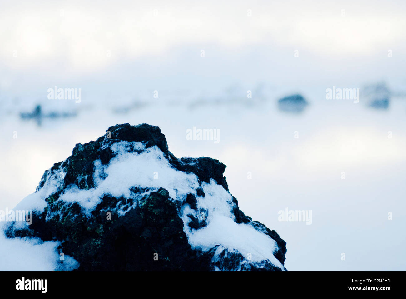 Volcanic rock covered in silica mineral deposits, Blue Lagoon ...