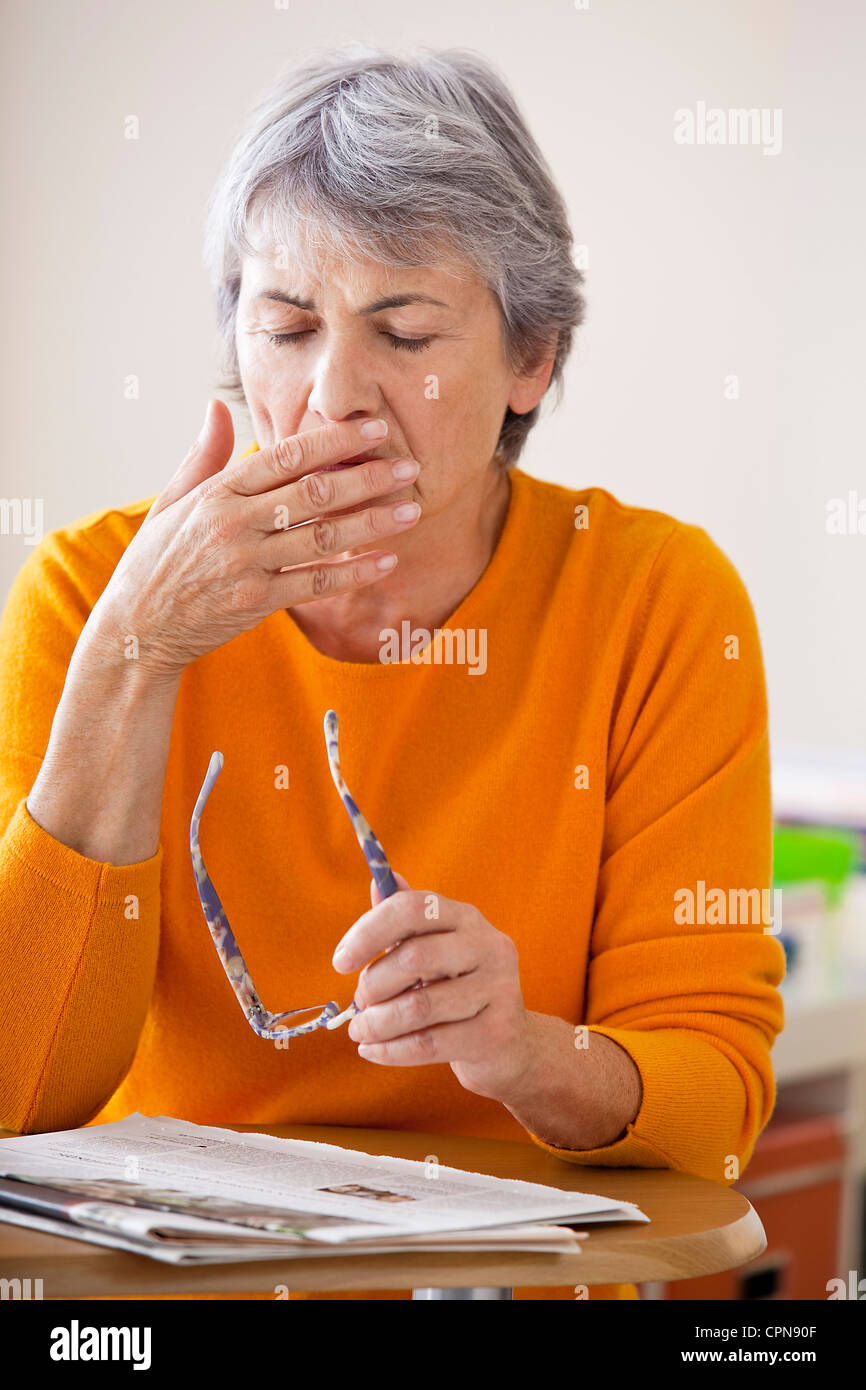 ELDERLY PERSON SNEEZING Stock Photo - Alamy