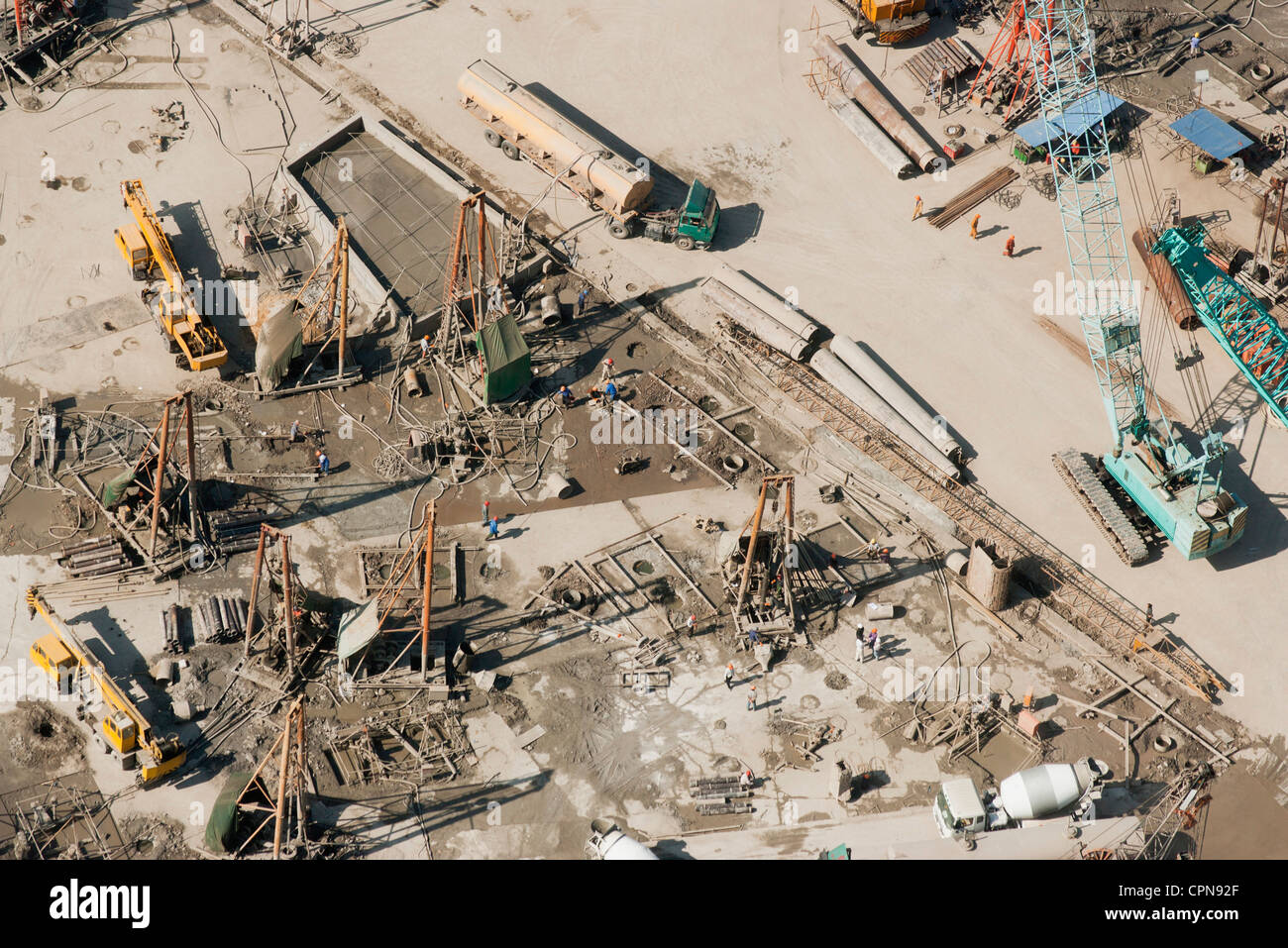 Aerial view of construction site Stock Photo - Alamy