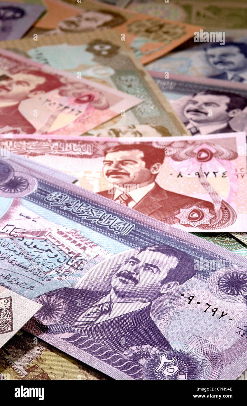 money, banknote, Iraq, dinar, Iraqi banknotes with the portrait of ...