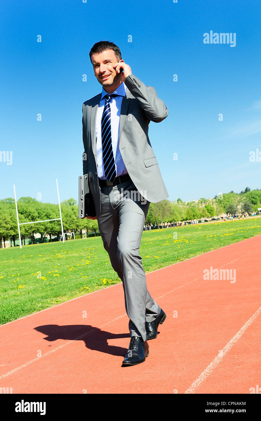 coaching sportive and business man outdoor Stock Photo - Alamy
