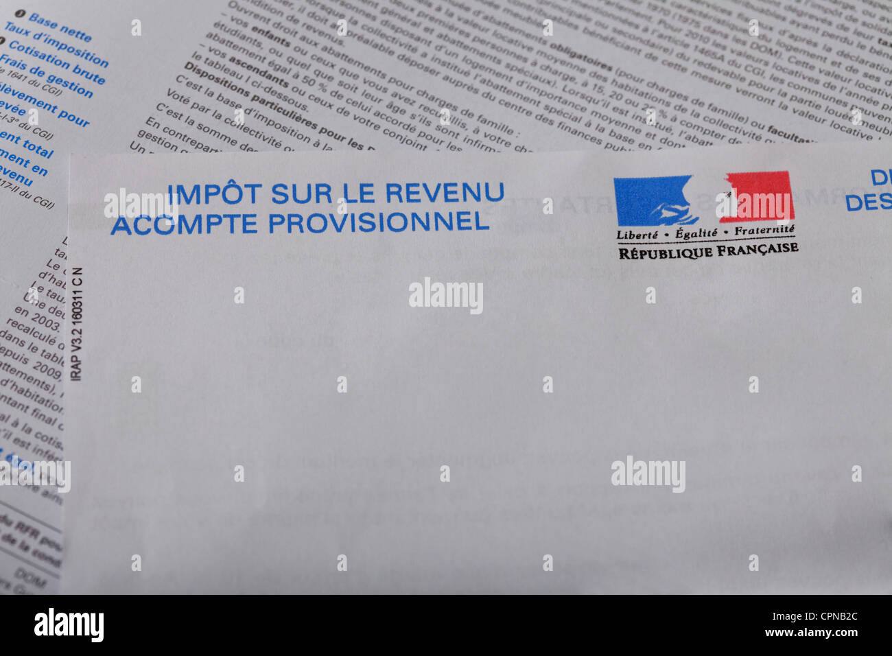 Tax forms france hi-res stock photography and images - Alamy