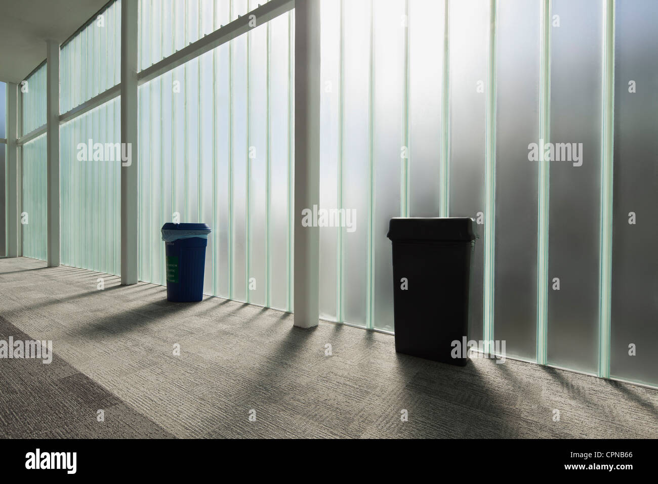 Modern lobby with glass wall Stock Photo - Alamy