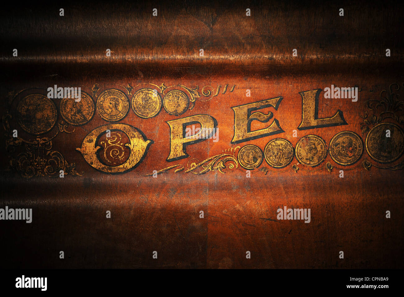 advertising,Opel,lettering,international trade label,on the chassis of ...