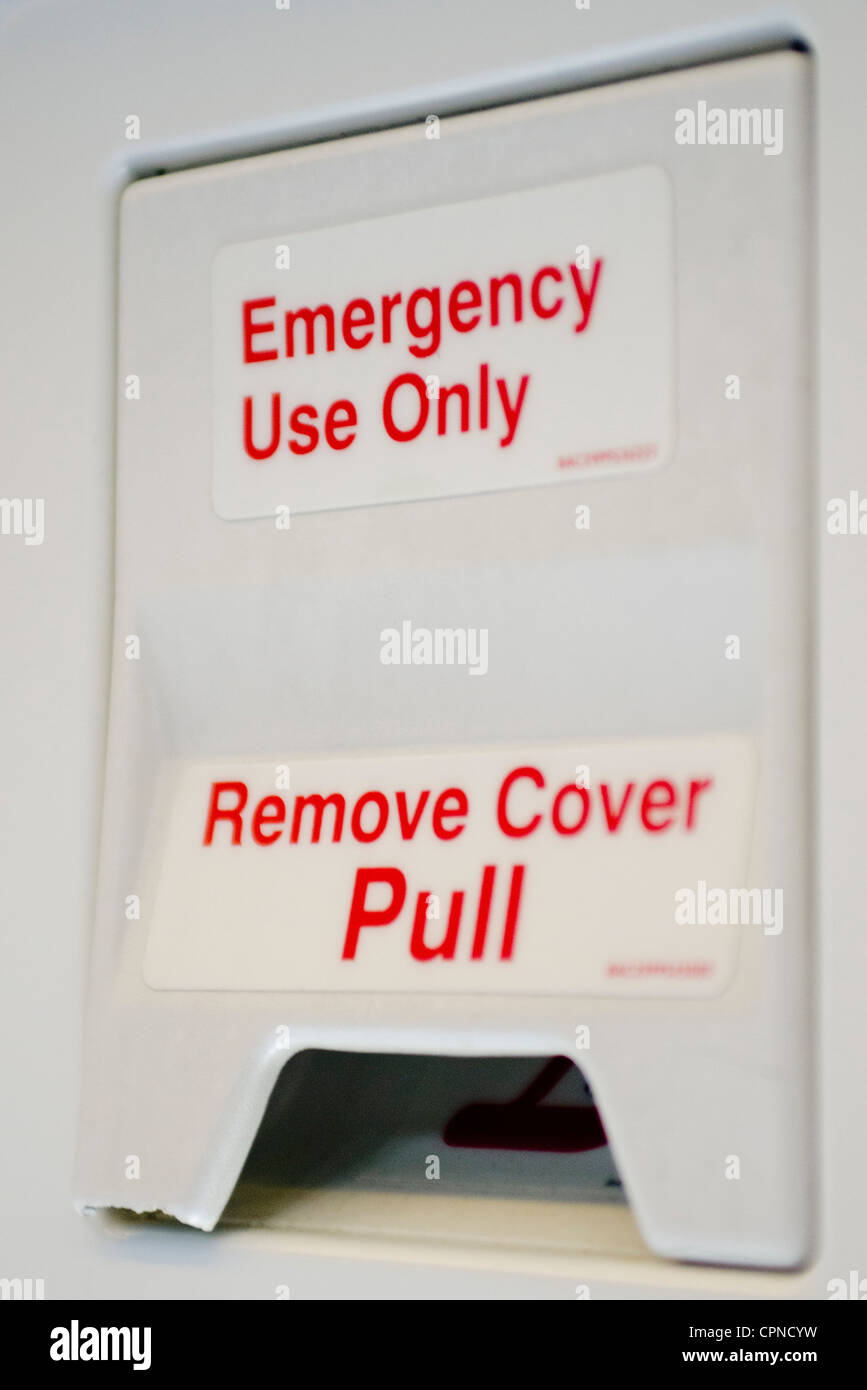 Emergency exit airplane hi-res stock photography and images - Alamy