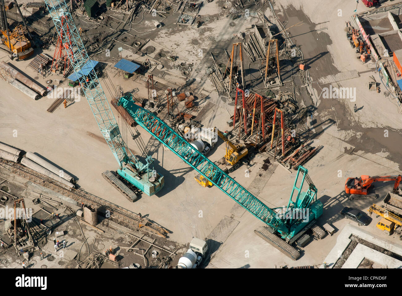 Aerial view of construction site Stock Photo - Alamy