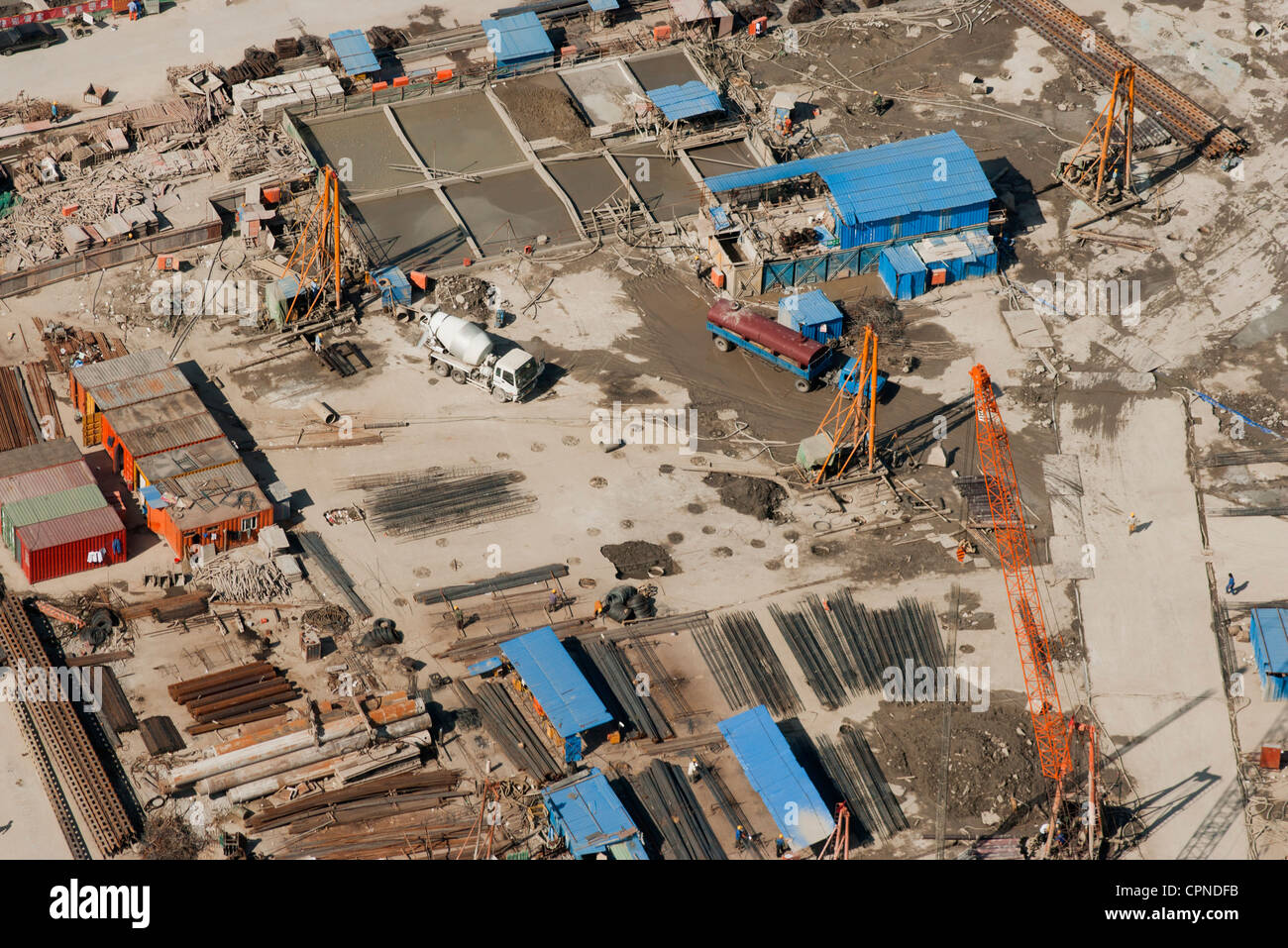 Aerial view of construction site Stock Photo - Alamy