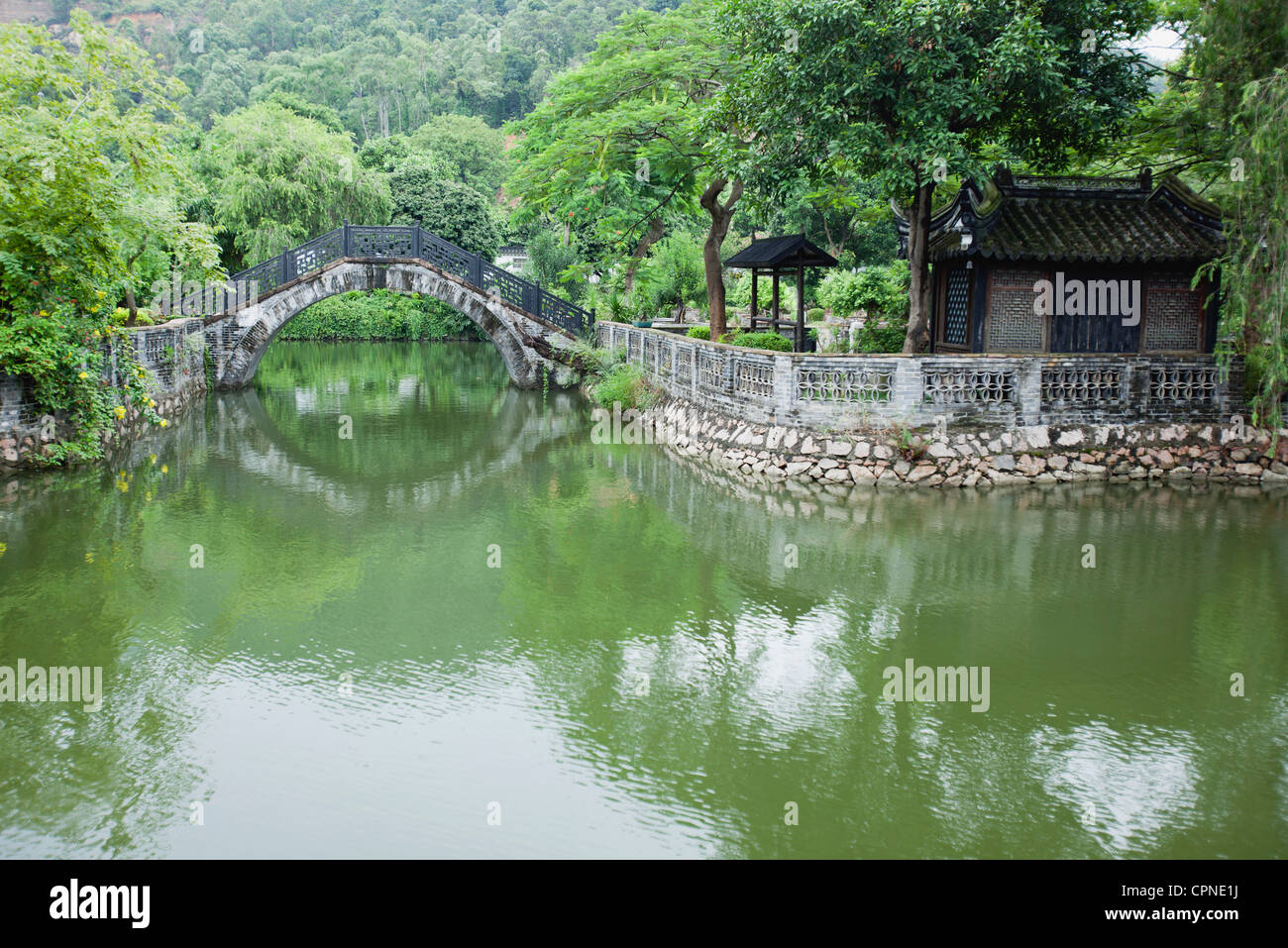 China, bridge over lake Stock Photo - Alamy