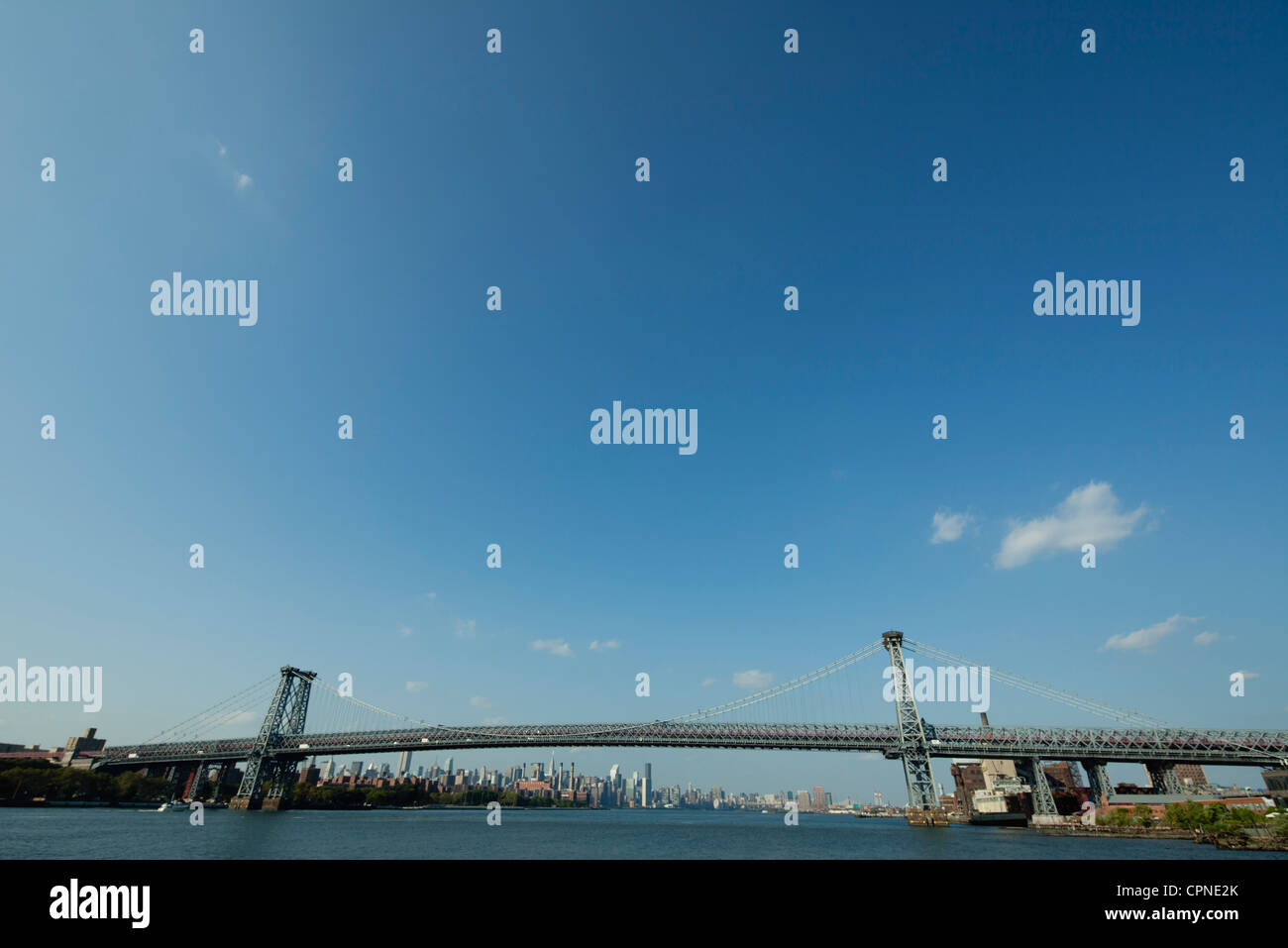 Williamsburg Bridge and East River, New York City, New York, USA Stock ...