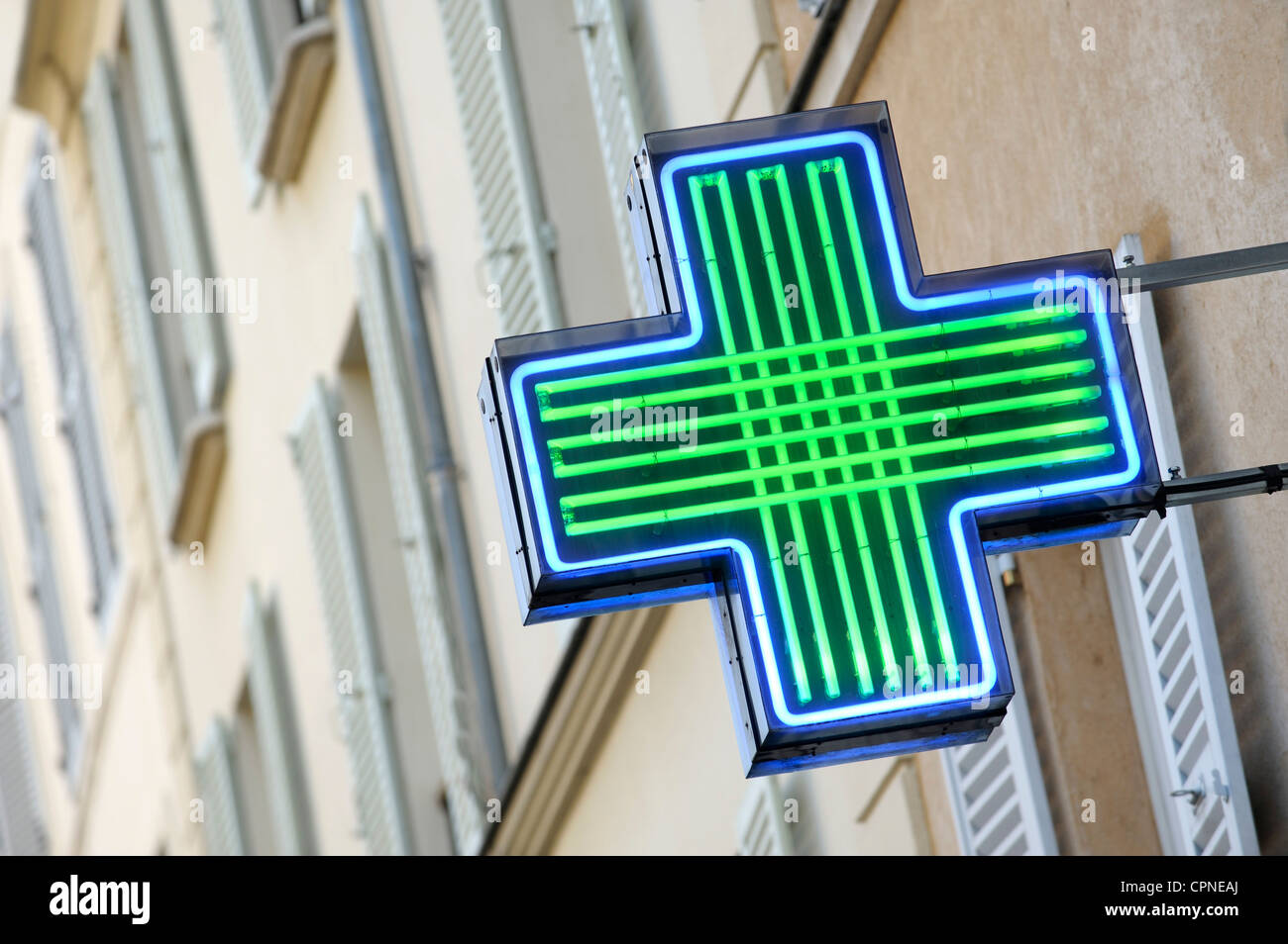 CROSS ON CHEMIST'S SHOP Stock Photo - Alamy