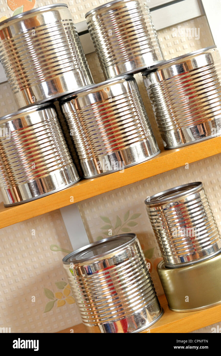 Canned tin stack hi-res stock photography and images - Alamy