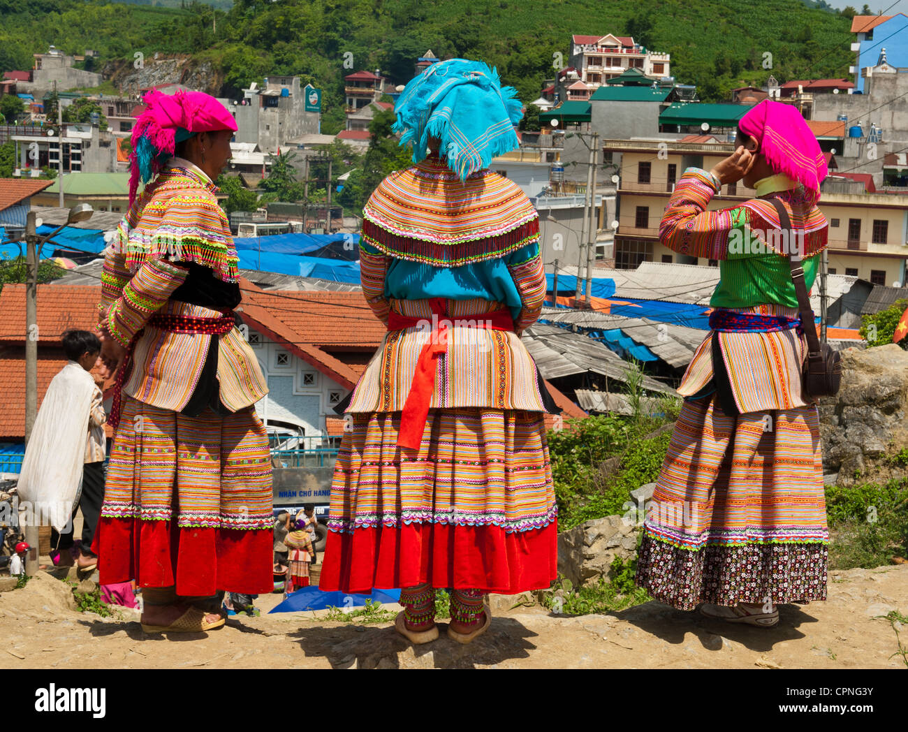Flower H'Mong at Bac Ha Market Stock Photo - Alamy