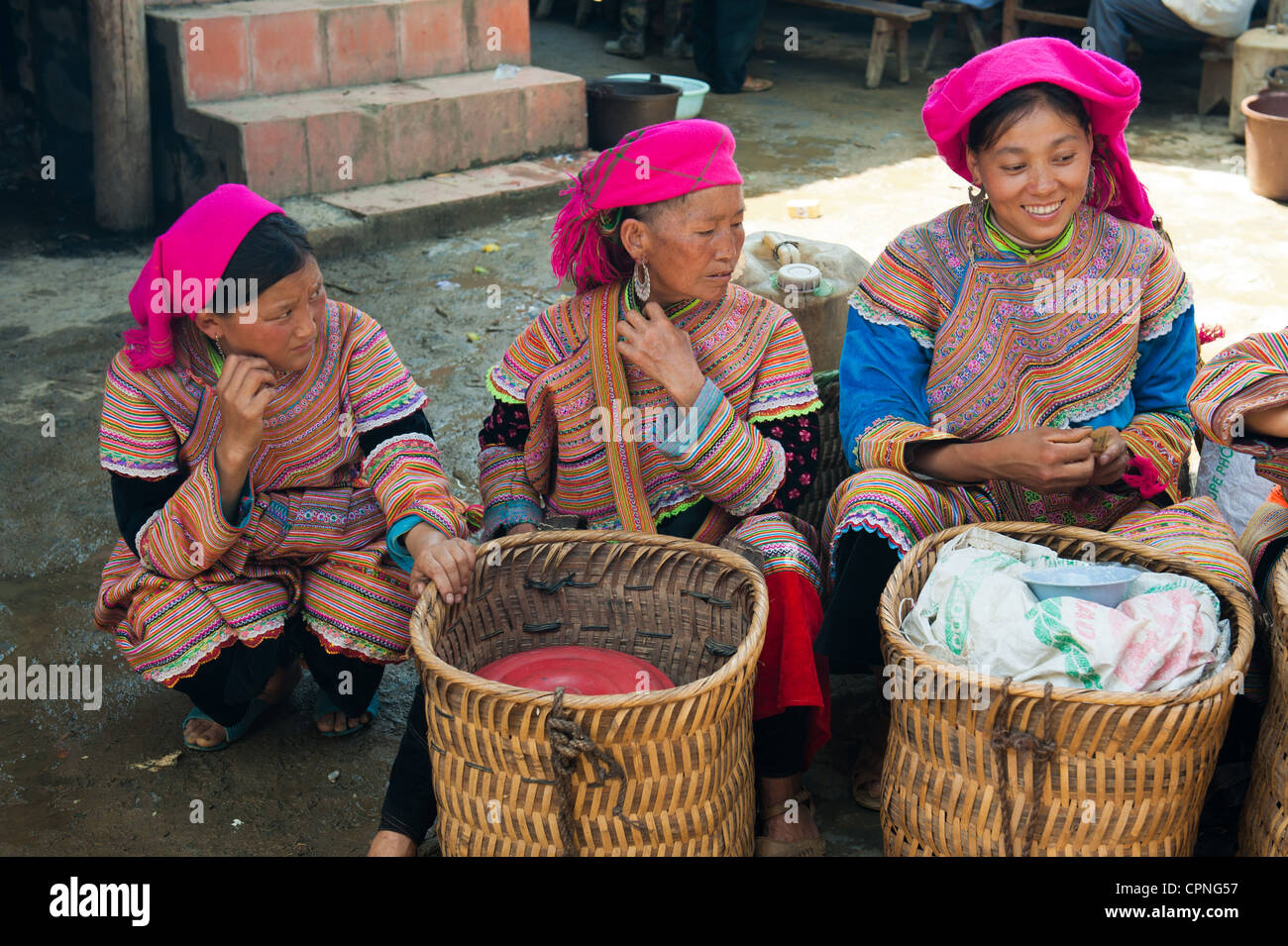 Flower H'Mong at Bac Ha Market Stock Photo - Alamy