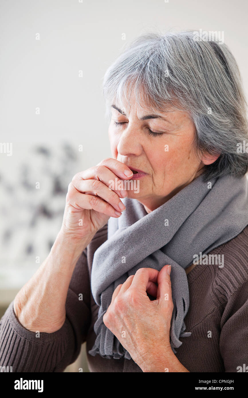 ELDERLY PERSON COUGHING Stock Photo - Alamy