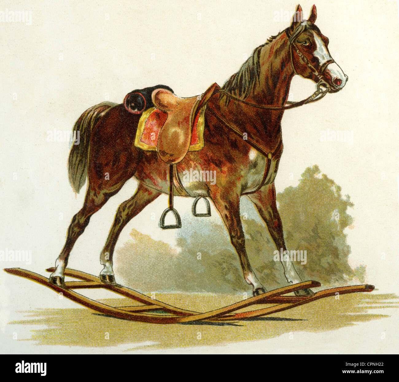 toys, rocking horse, lithograph, Germany, circa 1895, Additional-Rights ...
