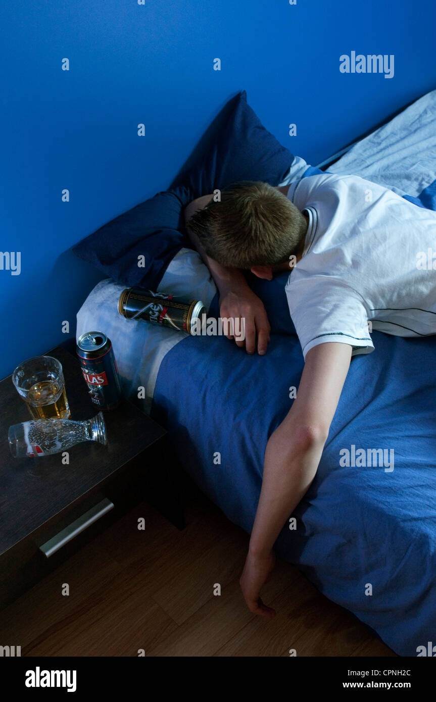 Teenager drunk out cold hi-res stock photography and images - Alamy