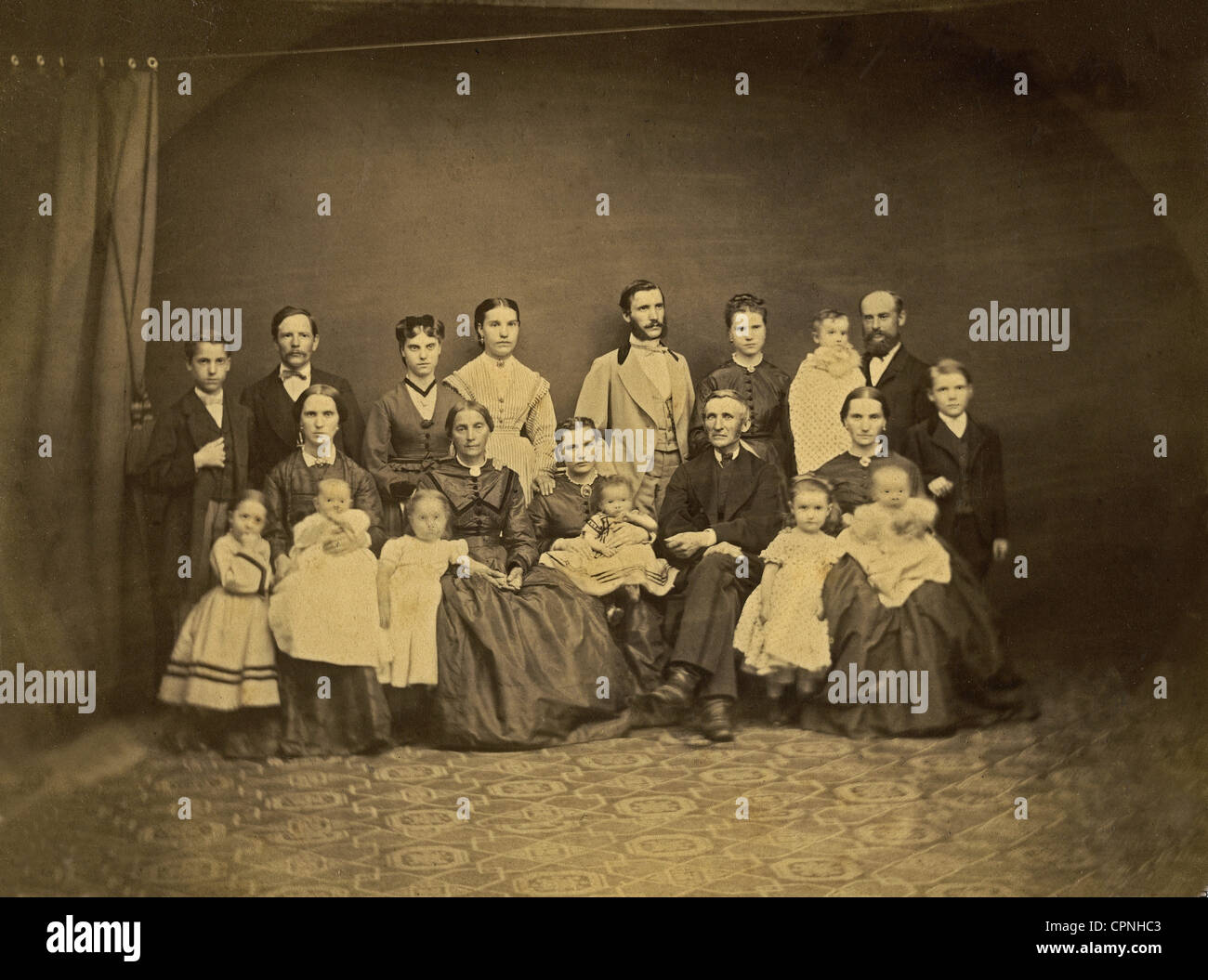 people, family, three generations, group picture, studio shot, Germany ...