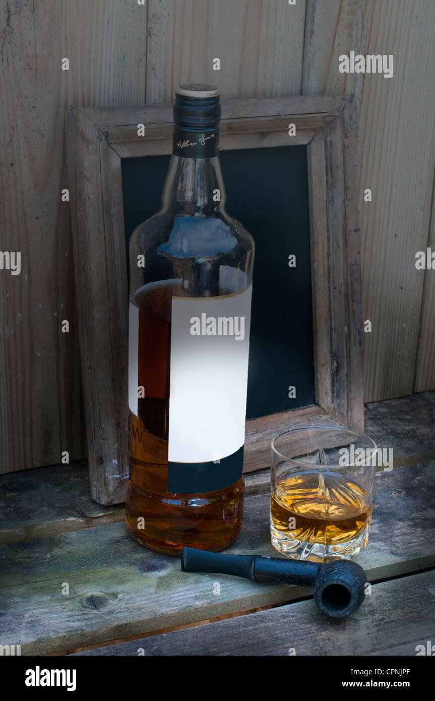 still life with whisky and a pipe Stock Photo - Alamy