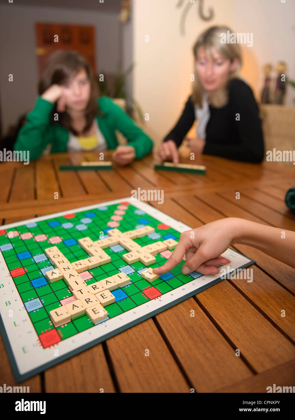 FAMILY PLAYING INDOORS Stock Photo - Alamy