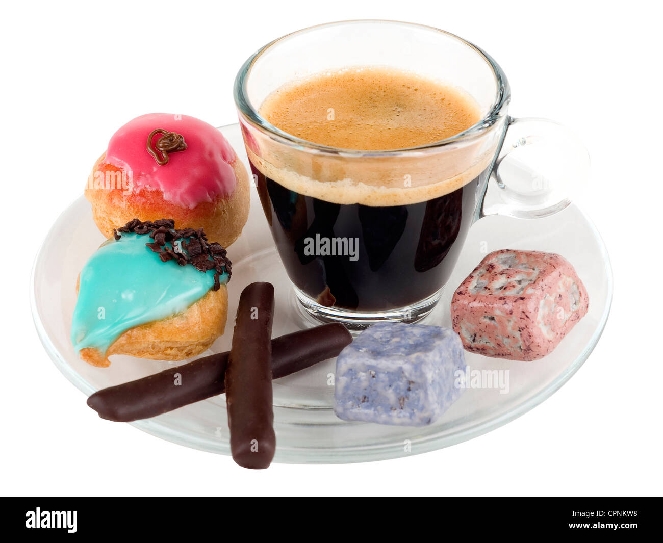 Snacks with coffee Cut Out Stock Images & Pictures - Alamy