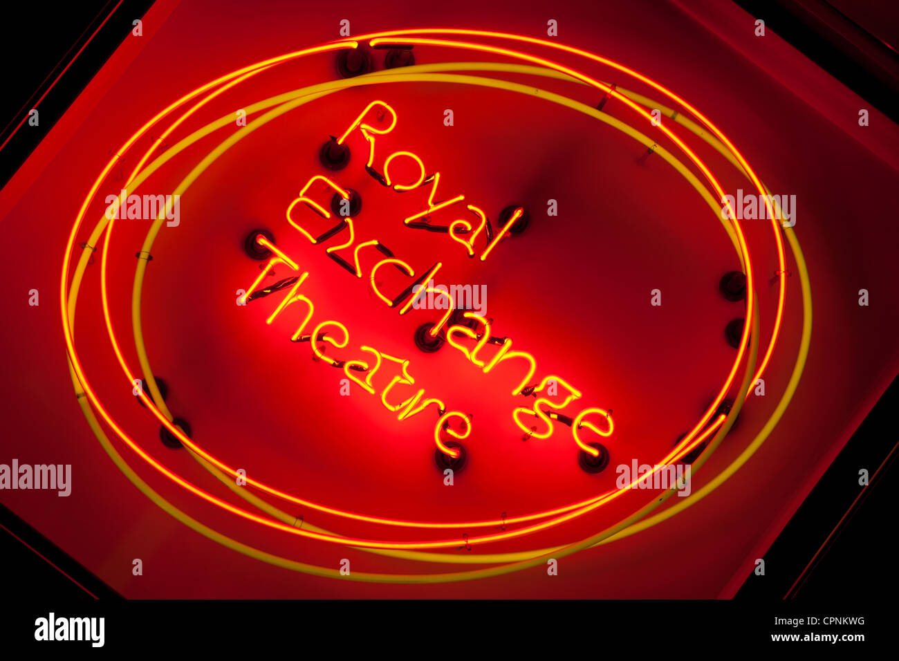 Manchester Northern England UK Royal Exchange Theatre neon sign Stock ...