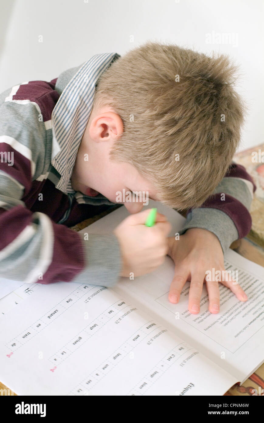 CHILD DOING HOMEWORK Stock Photo - Alamy