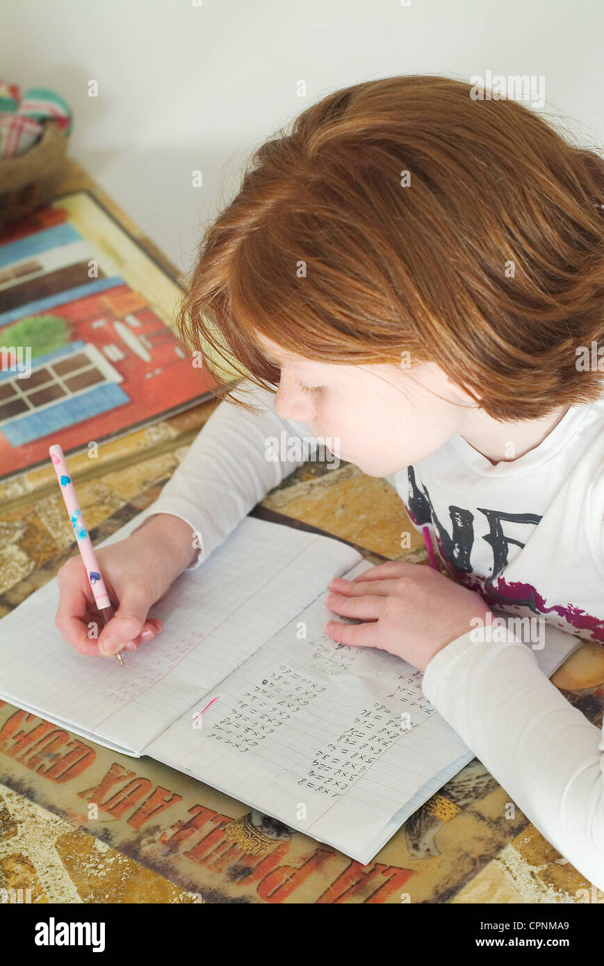 CHILD DOING HOMEWORK Stock Photo, Royalty Free Image: 48420129 - Alamy