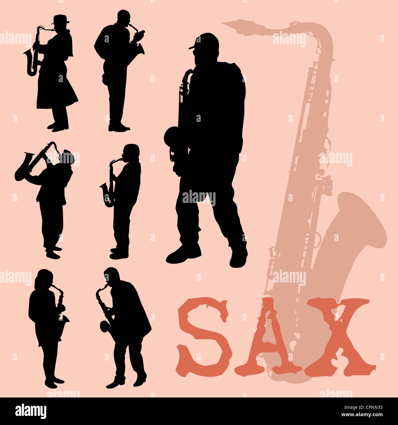Sax drawing hi-res stock photography and images - Alamy