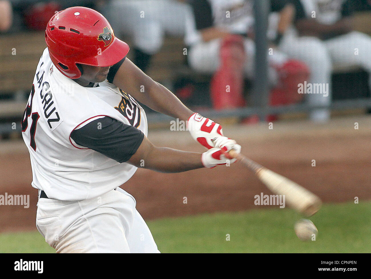May 24, 2012 - Davenport, Iowa, U.S. - River Bandits first baseman ...