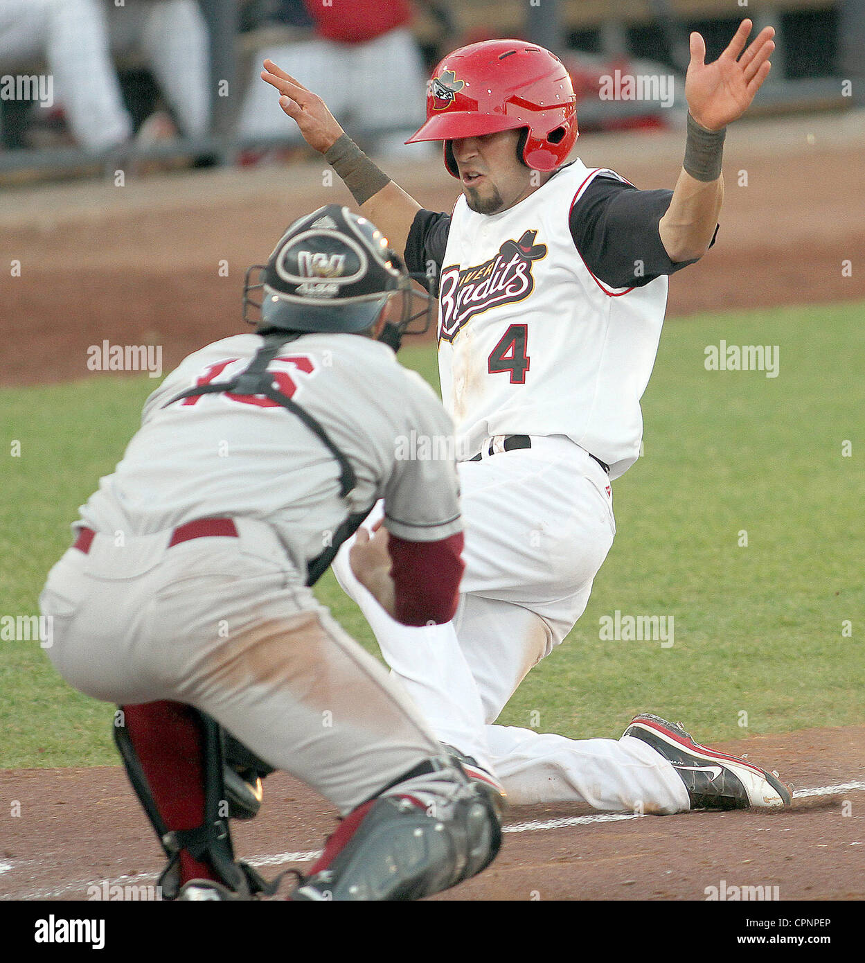 May 24, 2012 - Davenport, Iowa, U.S. - River Bandits second baseman ...
