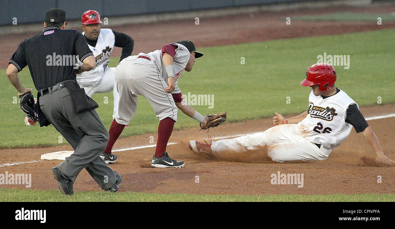 May 24, 2012 - Davenport, Iowa, U.S. - River Bandit's Nick Martini is ...