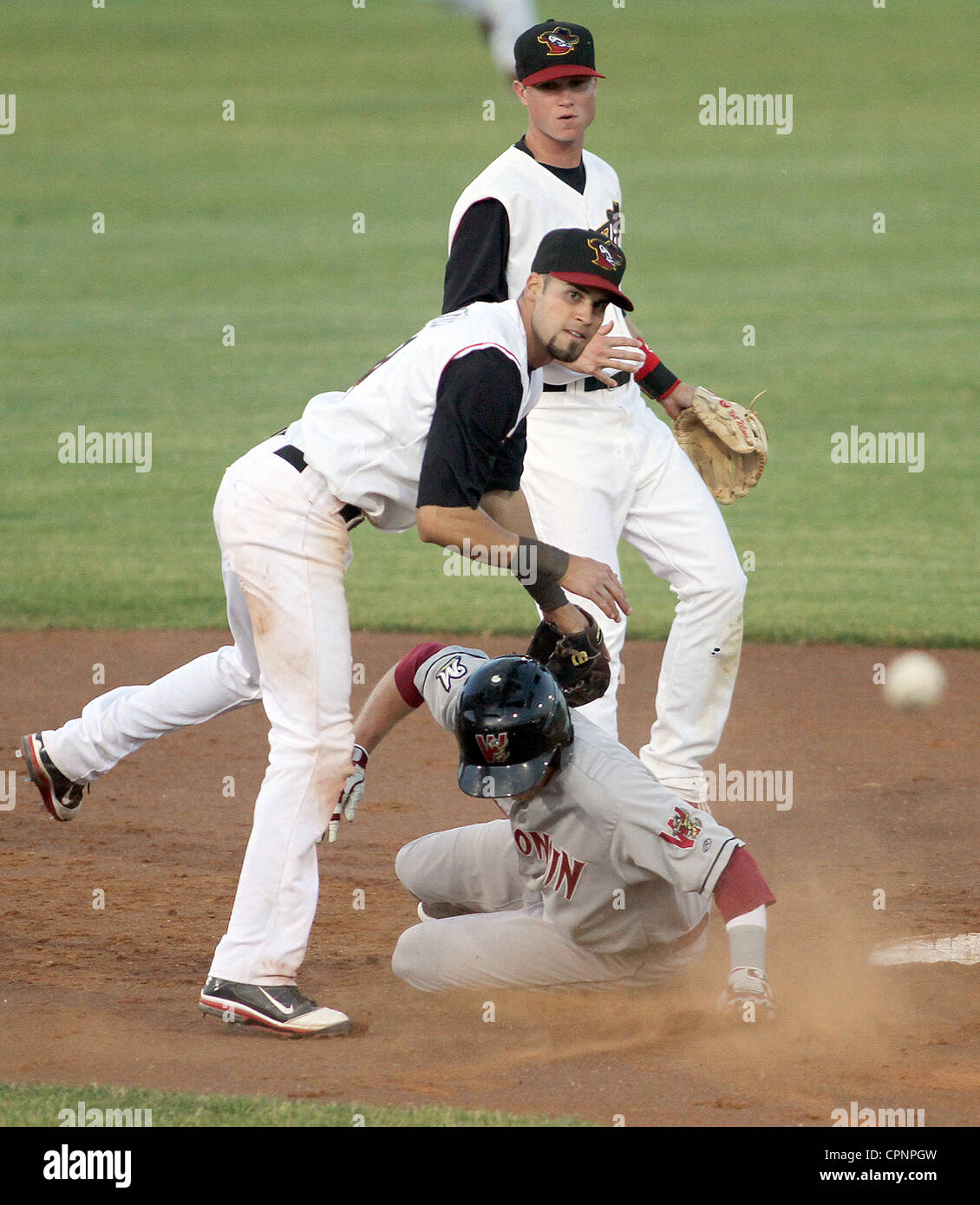May 24, 2012 - Davenport, Iowa, U.S. - River Bandits second baseman ...