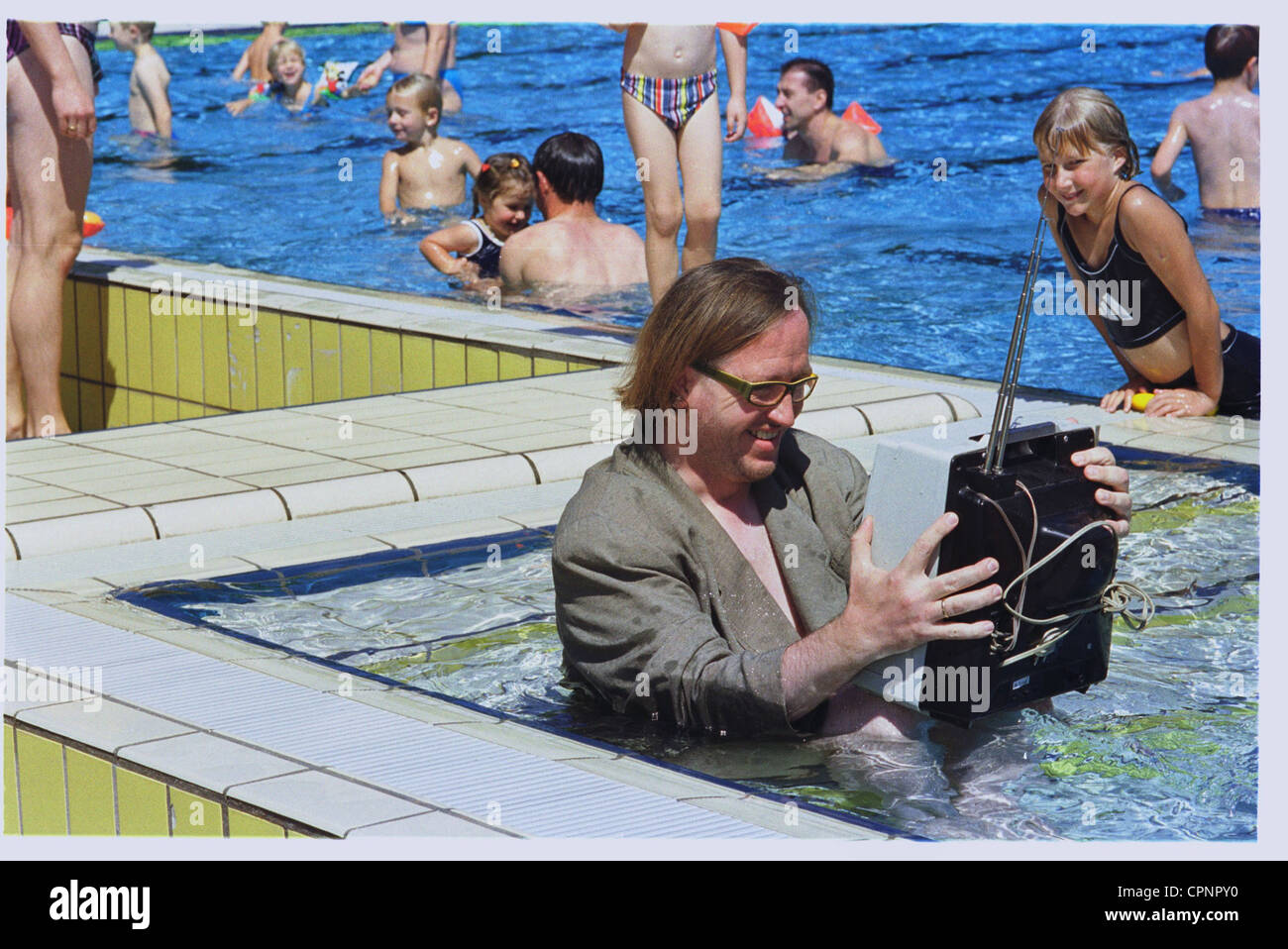 Portable tv pool hi-res stock photography and images - Alamy